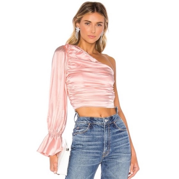 Retrofete | Tops | Nwt Retrofete Rylie Oneshoulder Ruched Top Blush ...